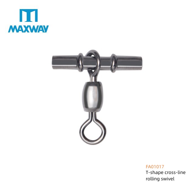 3 Way Luminous T Shape Cross Line Rolling Swivel With Pearl Beads